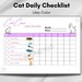 Daily Cat Care Chart,cat Care Checklist,cat Feeding Planner,printable Pet Organizer Tracker - Etsy