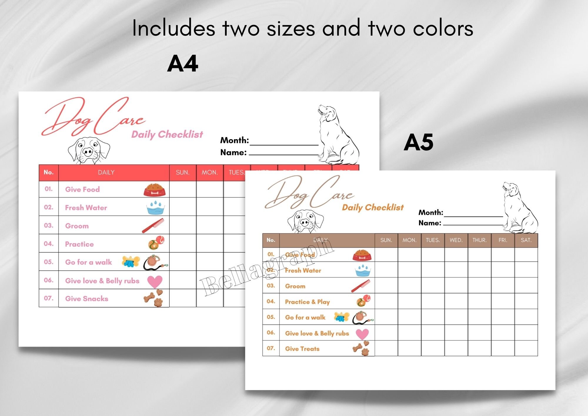 Daily Dog Care Chart,dog Care Tracker,dog Feeding Planner,printable Pet ...