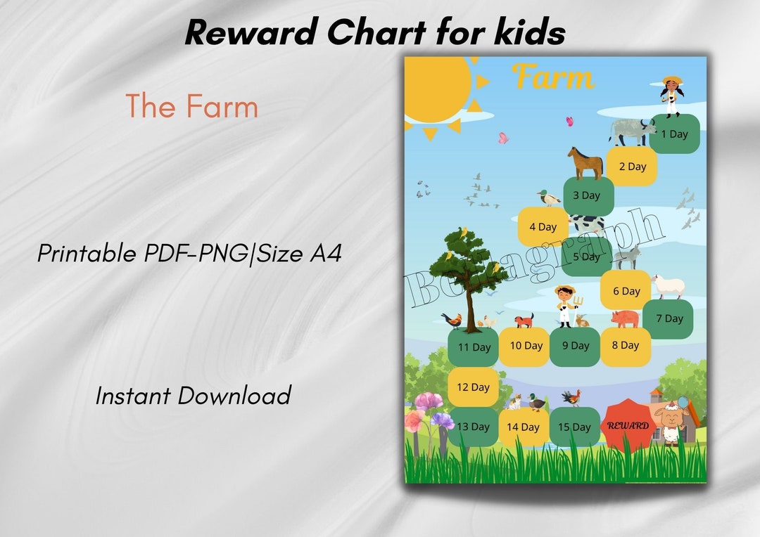 Animals Reward Chart|printable Behavior/task Chart|toddler Reward ...