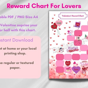 Valentines Reward Chart|reward Chart for Adults|valentines Printable ...