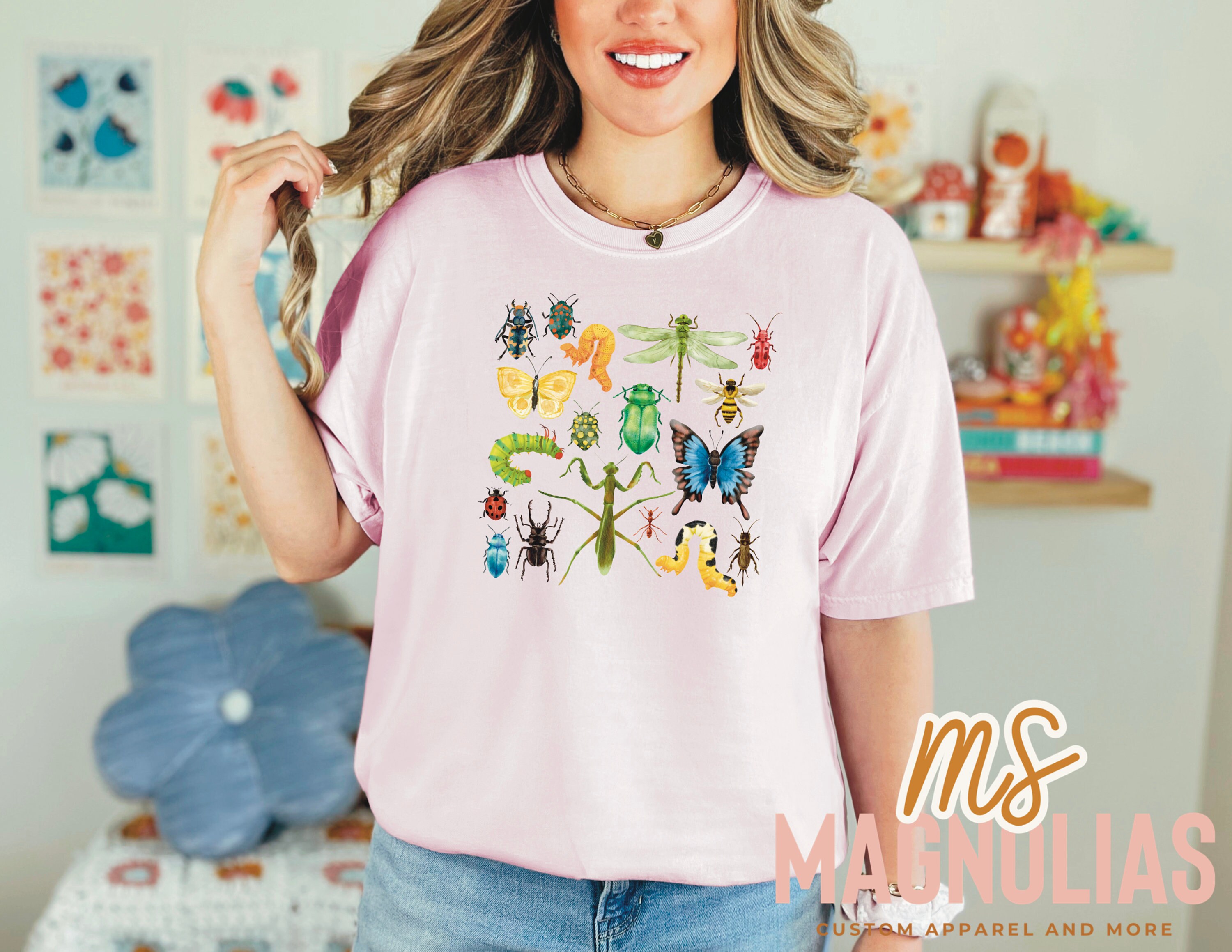 Camiseta con collage de insectos - Etsy España
