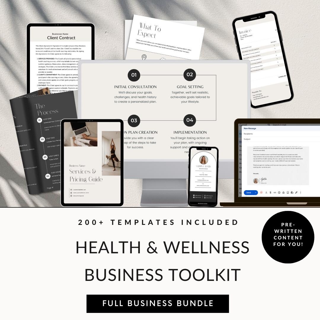 Health and Wellness Business Toolkit, Health and Wellness Canva ...