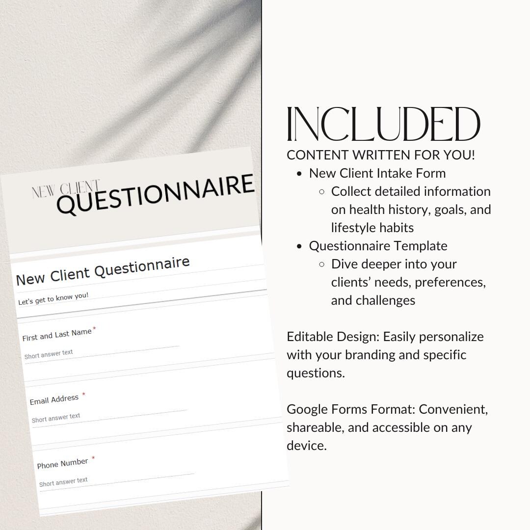 Health Coach Intake Form, Health Coaching Forms, Nutrition Coach ...