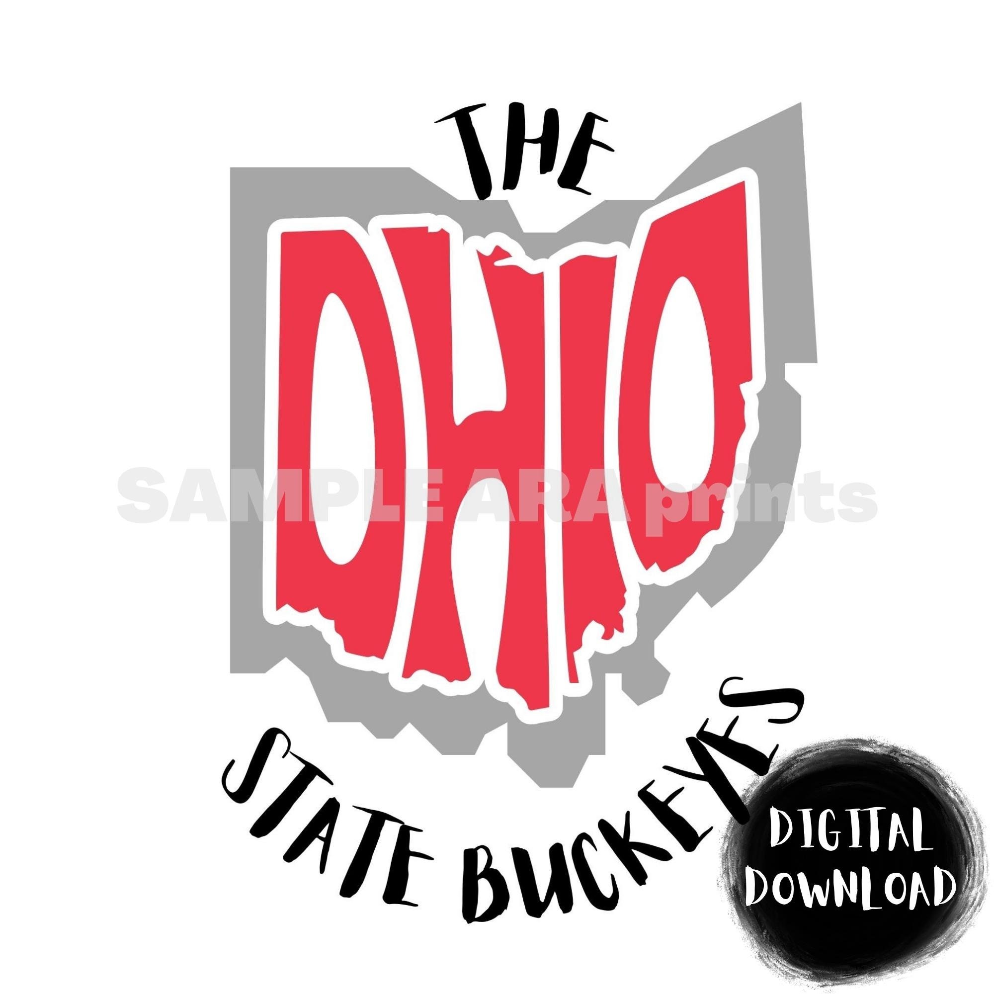 Ohio State Buckeyes- Svg/shirt/hoodie/print/digital Download/ Red, Grey ...