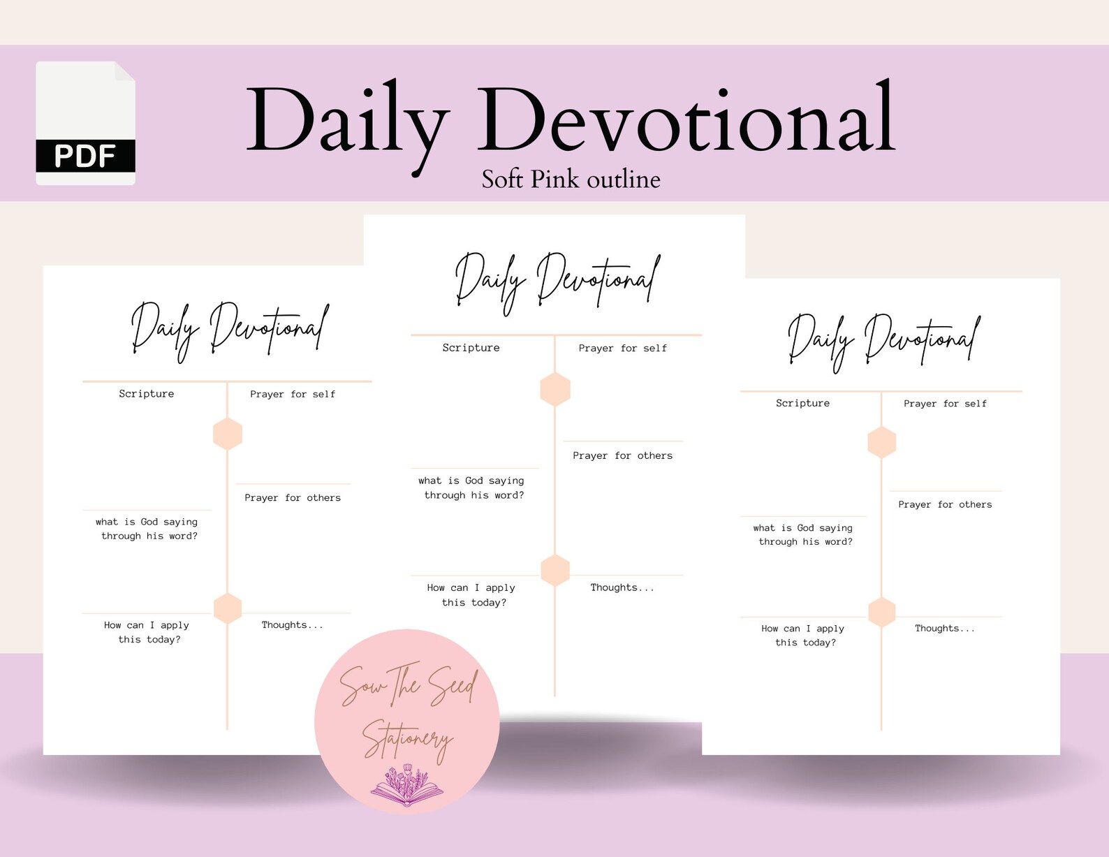 Soft Pink Devotional, Daily Prayer, Printable Daily Devotional, Digital ...