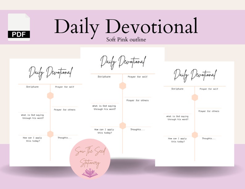 Soft Pink Devotional, Daily Prayer, Printable Daily Devotional, Digital ...