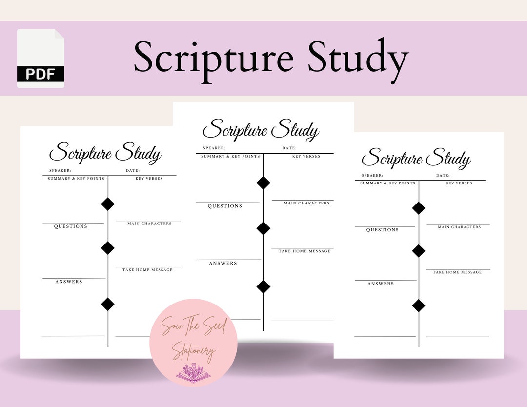 Scripture Study Notes, Scripture Study Pdf, Scripture Templates, Bible ...