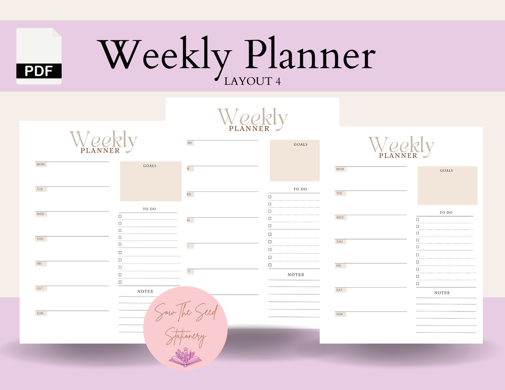 A5 Weekly Planner Printable Weekly Planner Weekly Planner - Etsy