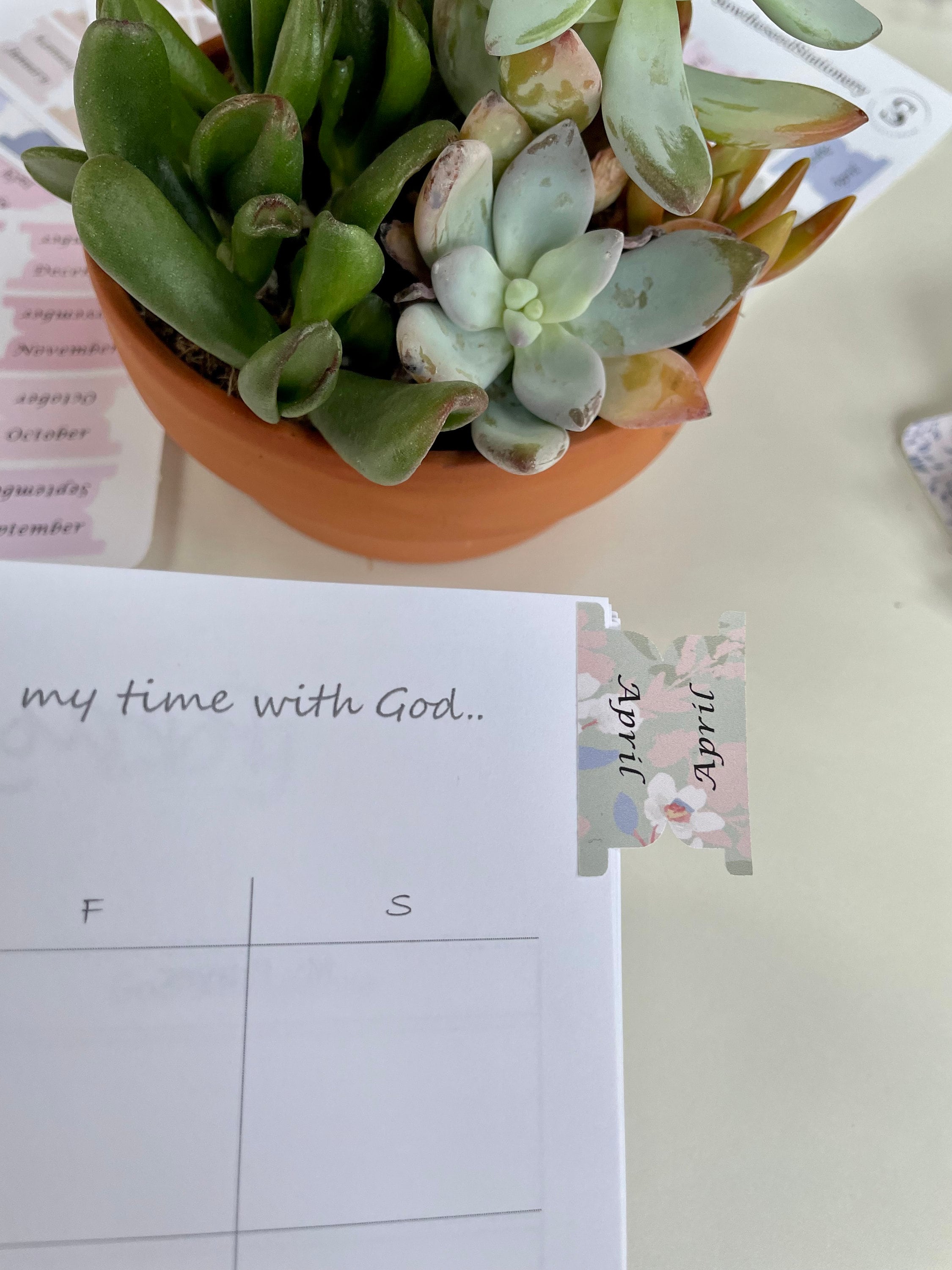 Monthly Tab Stickers, Floral Green Tabs, Planner Tabs, Periwinkle Tab ...