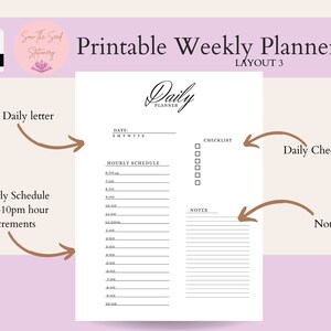 Printable Daily Planner, Hourly Schedule Sheet, Digital Daily Planner ...