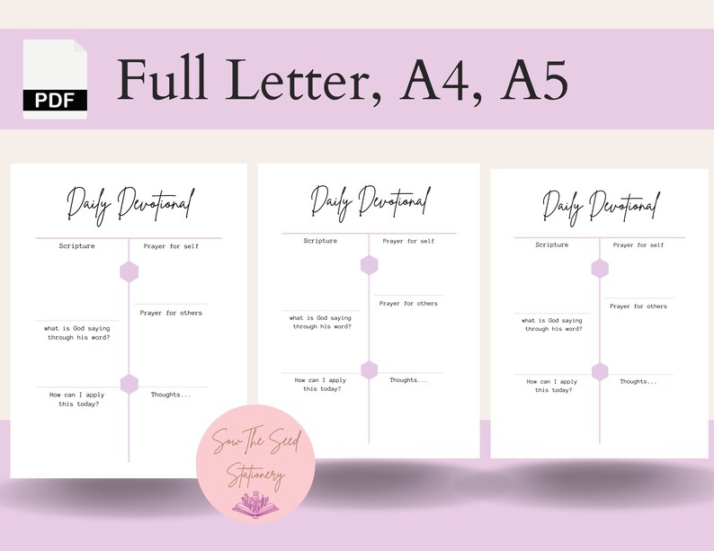 Lilac Devotional, Daily Prayer, Printable Daily Devotional, Digital ...