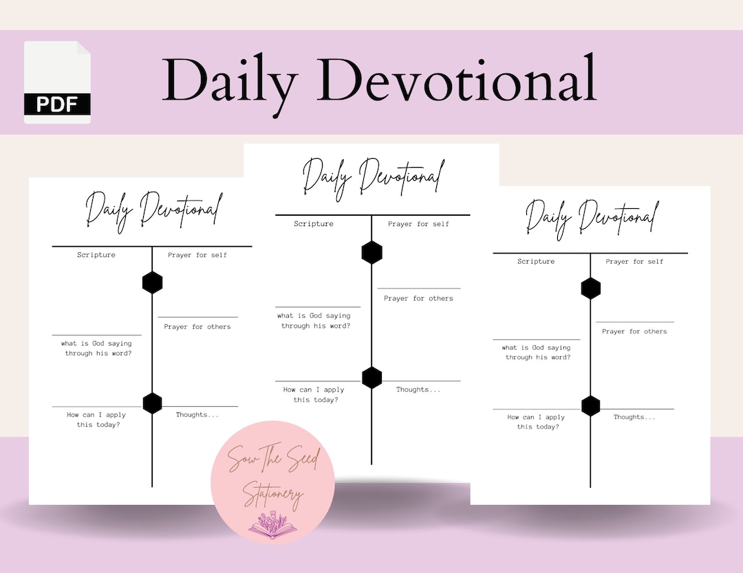 Devotional, Templates Devotional, Daily Prayer, Printable Daily ...