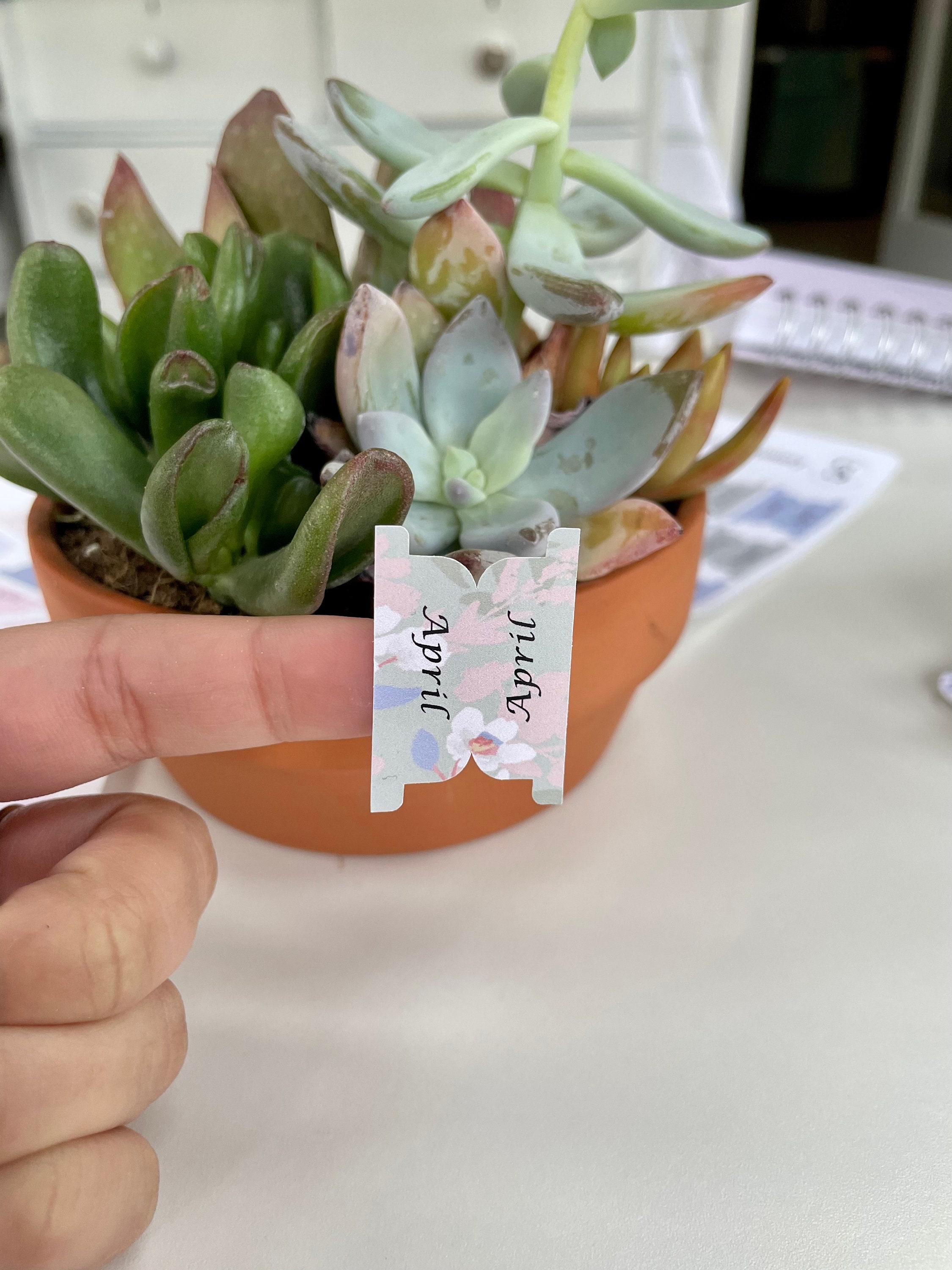 Monthly Tab Stickers, Floral Green Tabs, Planner Tabs, Periwinkle Tab ...