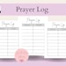 Prayer Log, Printable Prayer Log, Daily Prayer, A5, A4, Full Size ...