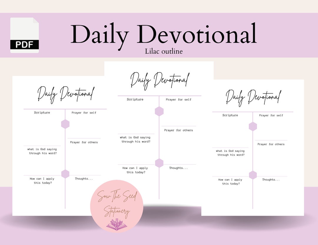 Lilac Devotional, Daily Prayer, Printable Daily Devotional, Digital ...