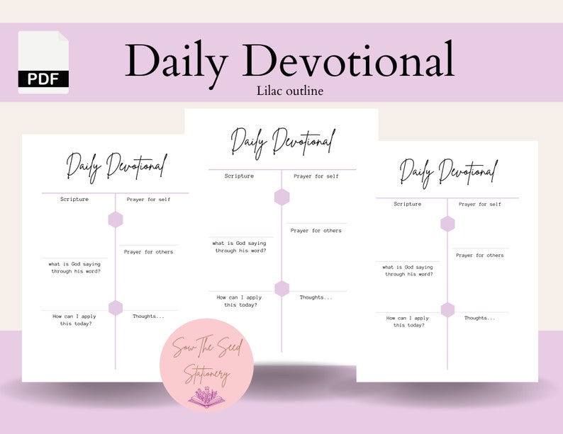 Lilac Devotional, Daily Prayer, Printable Daily Devotional, Digital ...