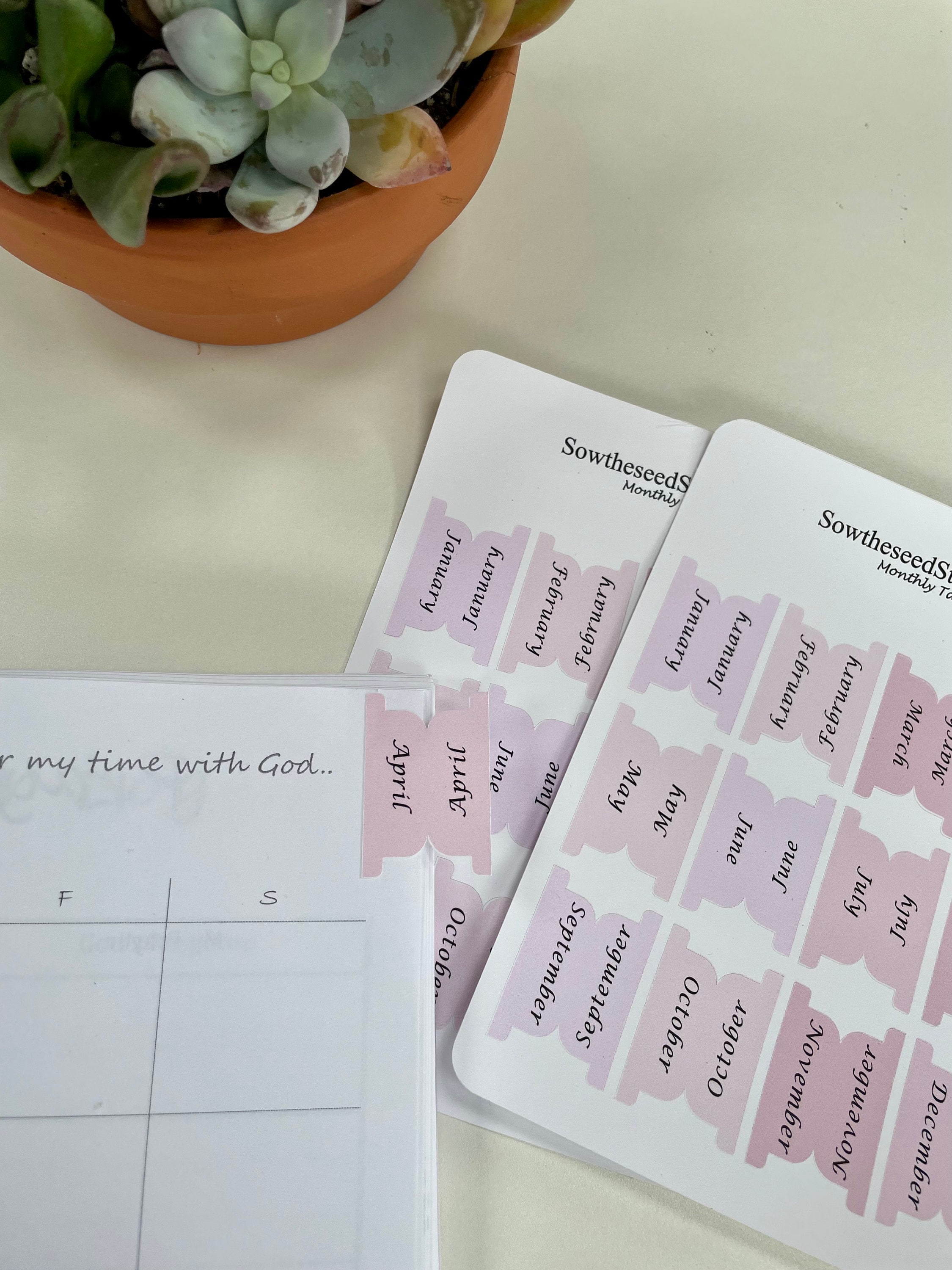 Monthly Tab Stickers, Pink Tabs, Planner Tabs, Periwinkle Tab Sticker ...