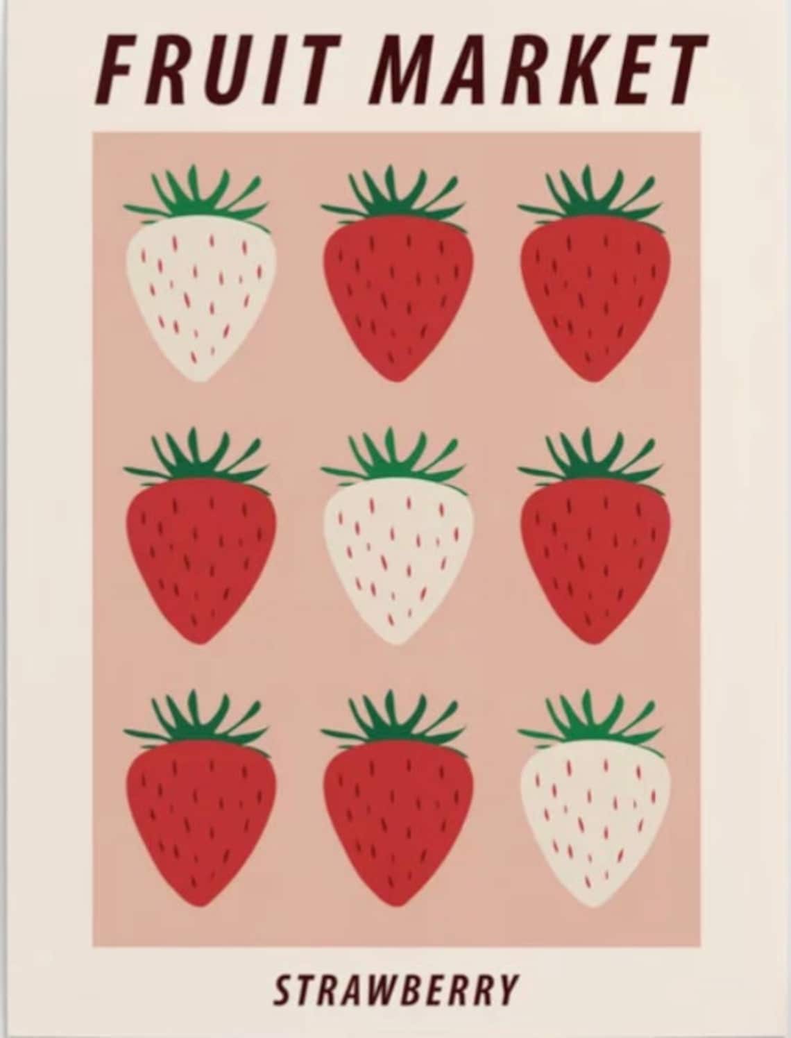 Strawberry Poster - Etsy
