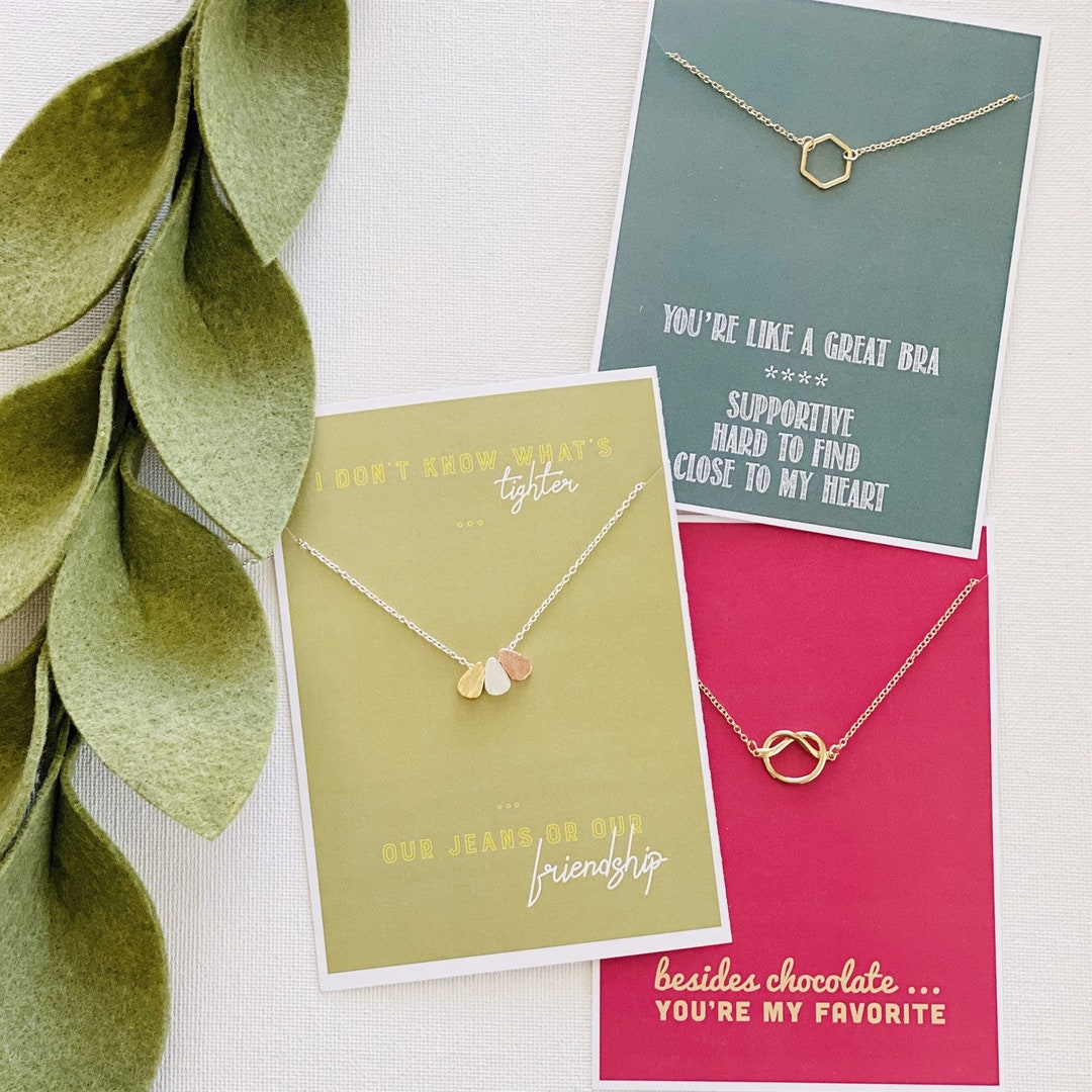 Meaningful Best Friend Necklace & Funny Card Combo Best Friend Necklace ...