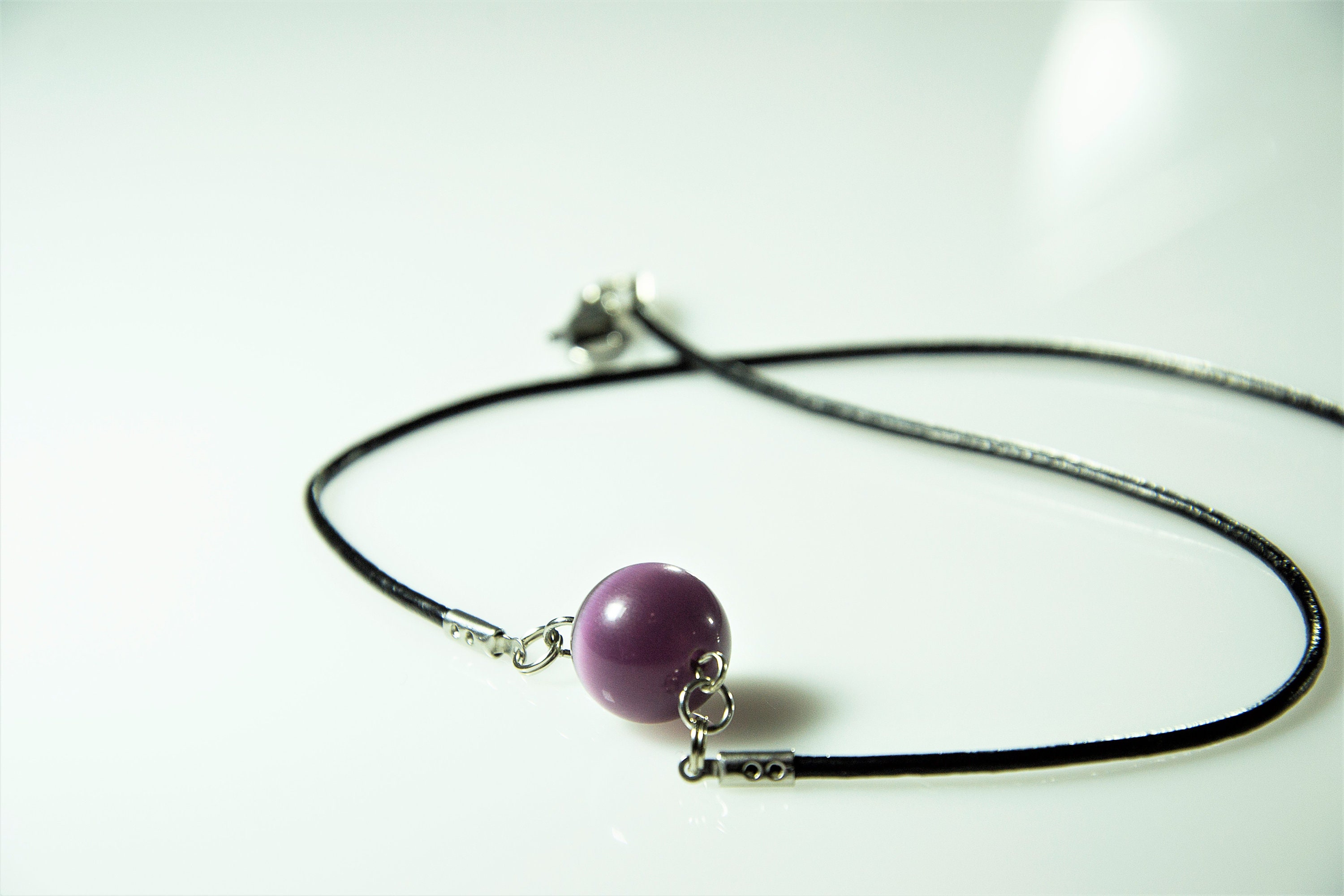 GOTHIC CATS EYE Collar Purple Day Collar Gemstone Fidget - Etsy