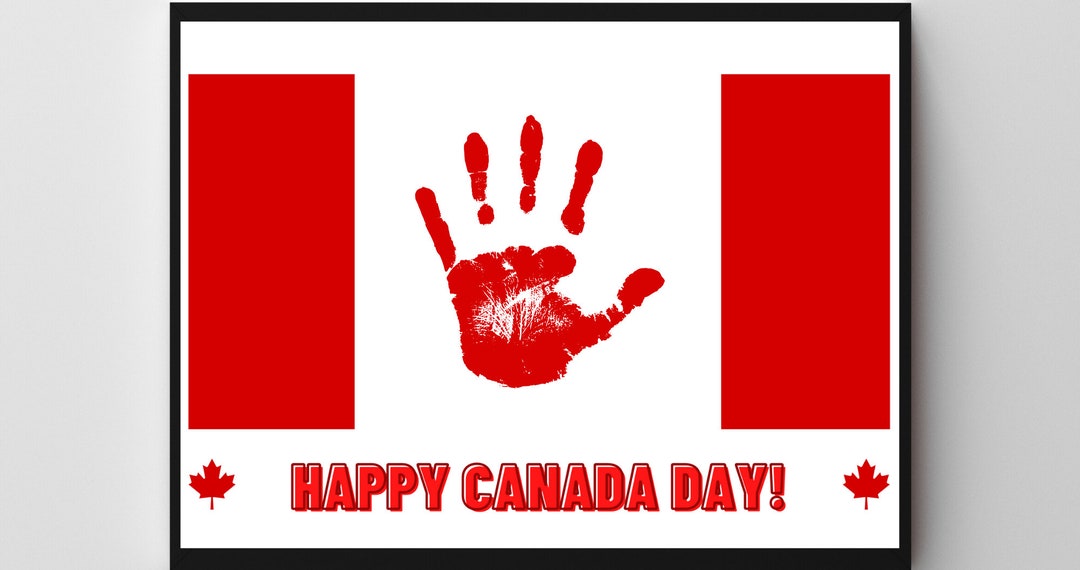 Happy Canada Day Handprint Art, Digital Download, Canada Day Art ...