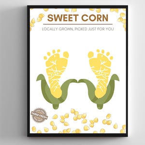 Corn Footprint Art, Fall Footprint Art, Sweet Corn Footprint Art, Farm ...