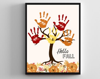 Hello Fall Handprint Art Baby Toddler Kids Art Craft DIY - Etsy
