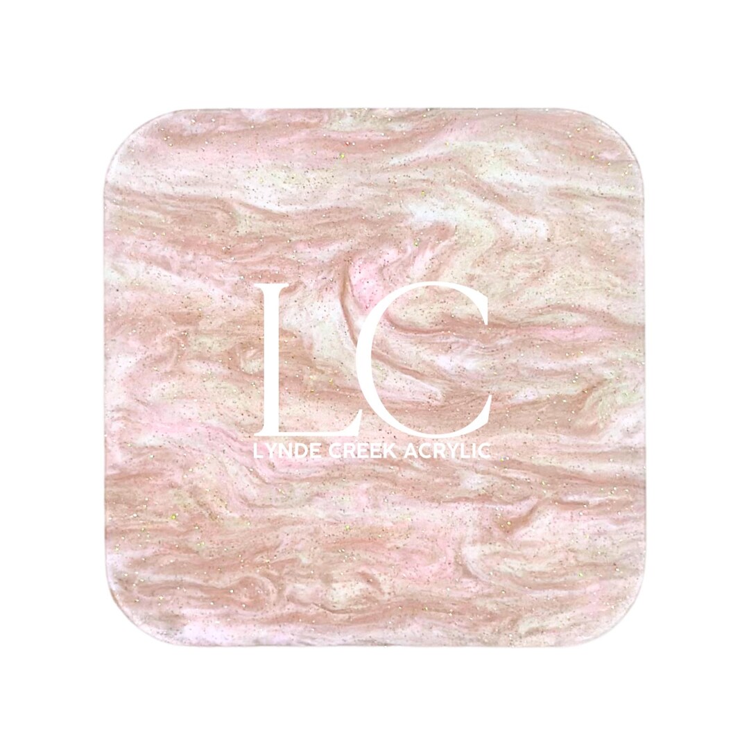 Blush Marble Acrylic | 3mm Cast | Blush Pink Marble Acrylic With Micro ...