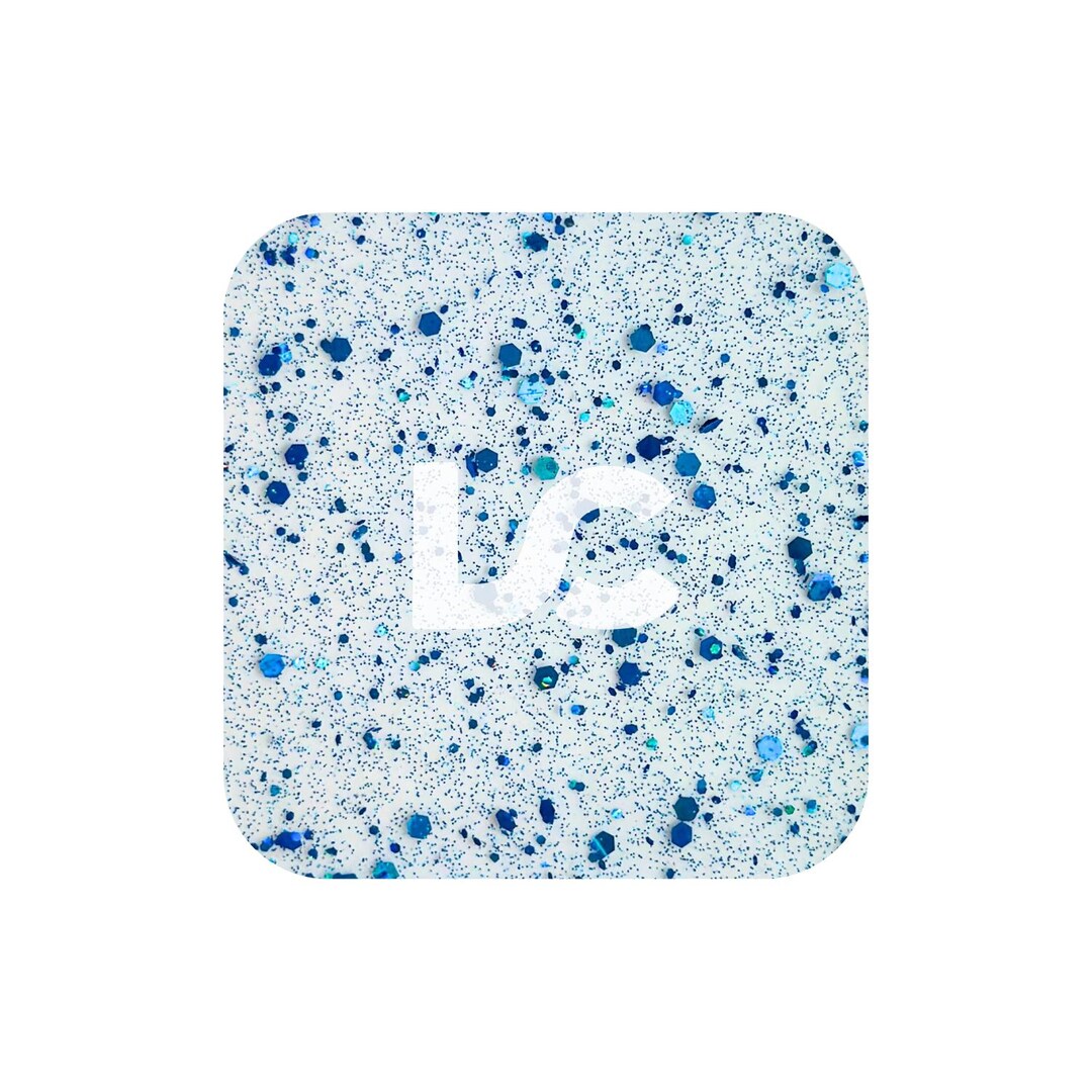 Blue Twinkle Glitter Cast Acrylic | 3mm Blue Hexagon Glitter in Clear ...