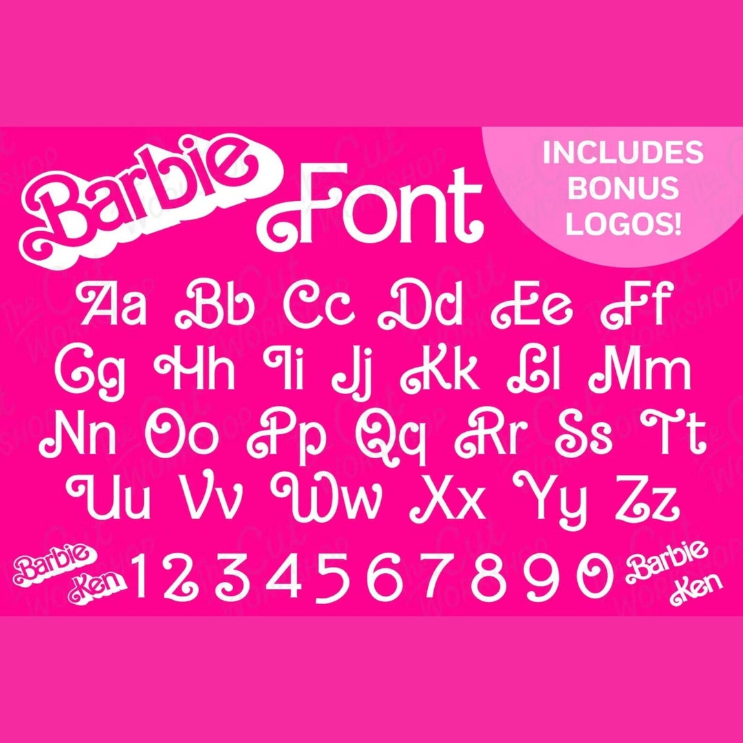 Retro Barb Logo, Barb Movie Font, TTF Barbi Font, 80s Barbi Font, Barbi ...