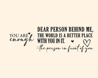 Dear Person Behind Me SVG Bundle, Person Behind Me Svg, Kindness Svg ...