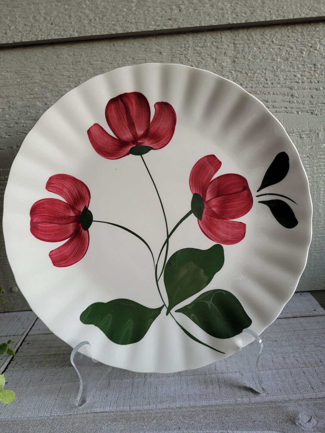 Vintage Blue Ridge Pottery Dinner Plate- Moutain Bells Pattern on ...