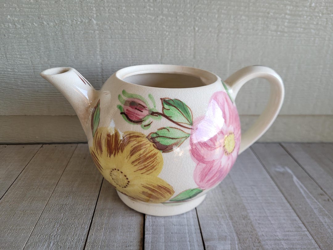 Vintage Good Housekeeping Teapot "rose" Pattern by Blue Ridge Pottery ...
