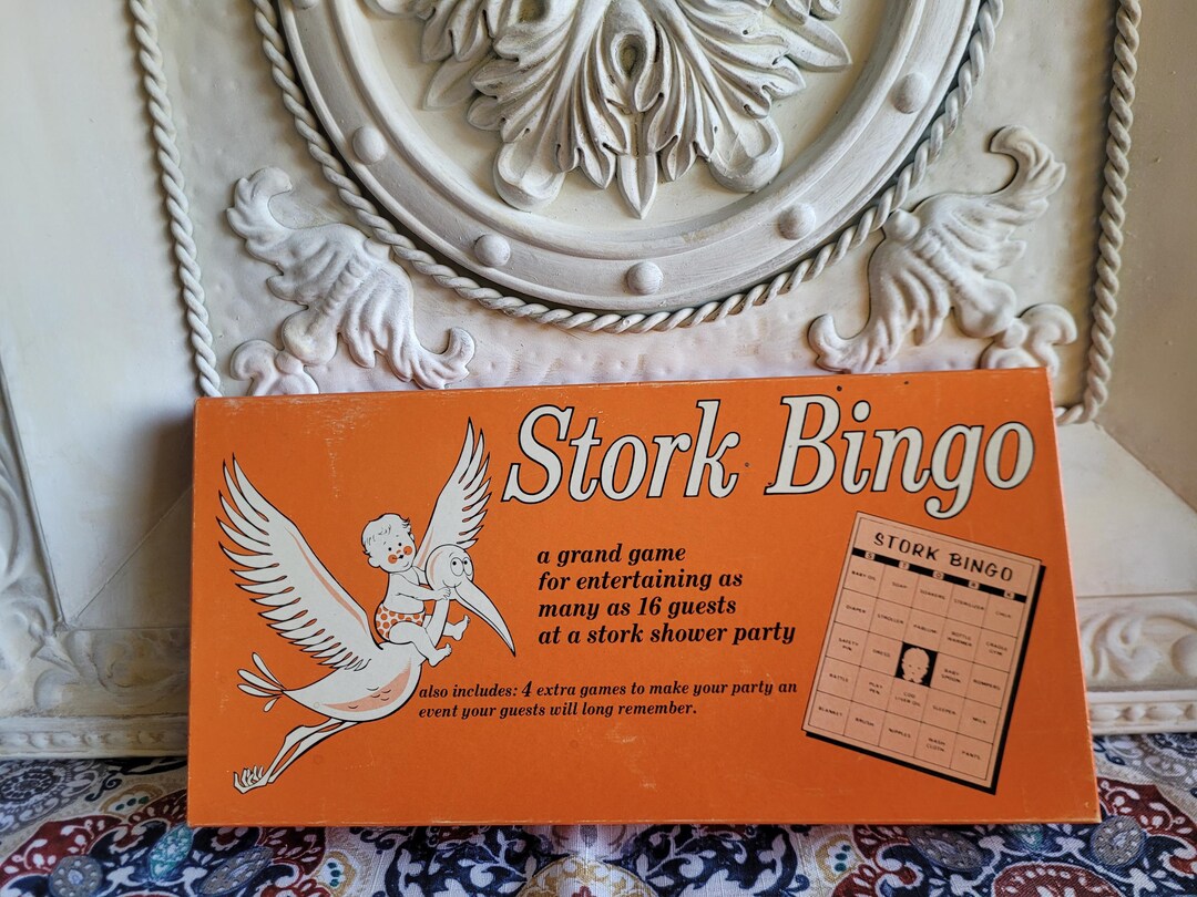 Vintage Stork Bingo Game: Retro Baby Shower, Original Box - Etsy