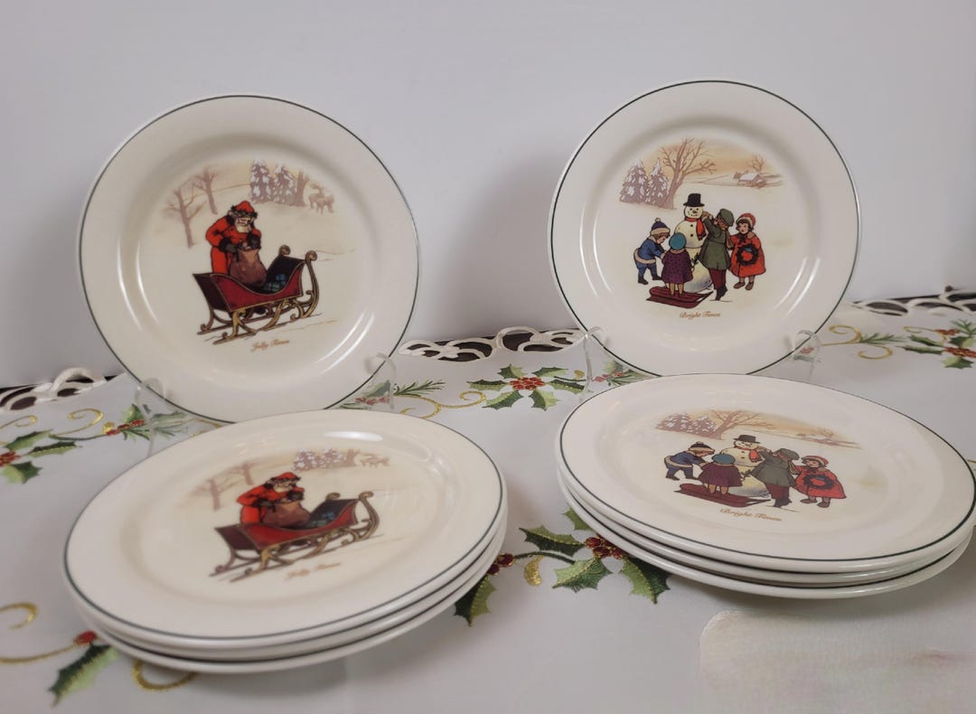 Vintage Hallmark Signature Christmas Plates bright Times & jolly Times ...