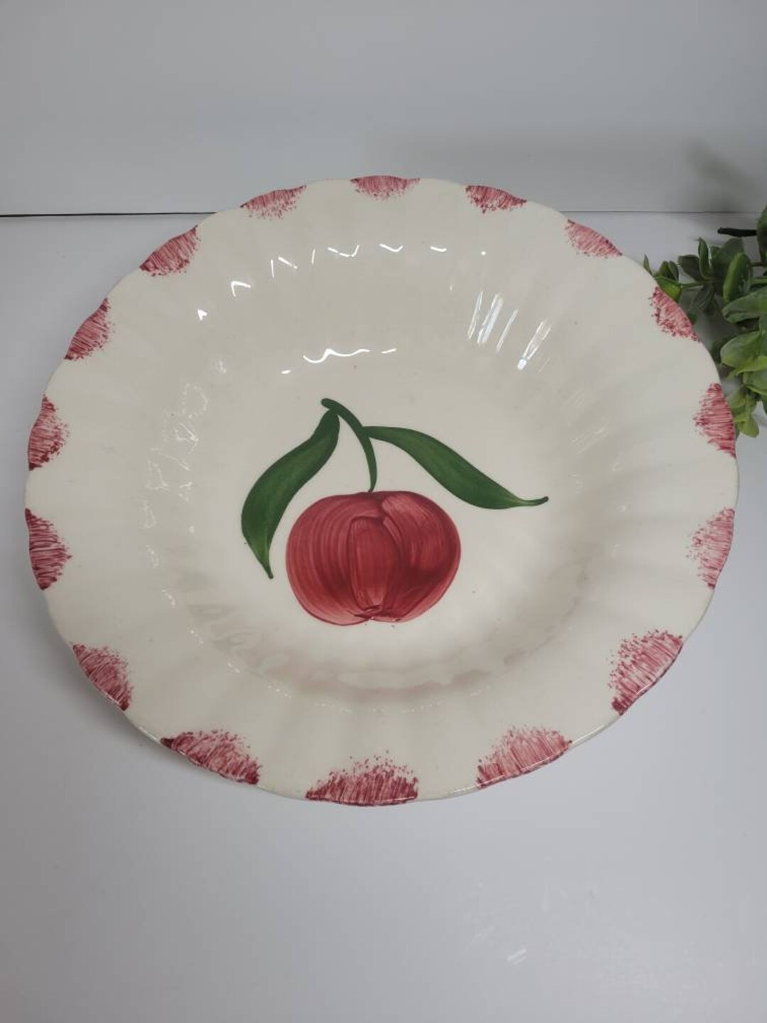 Vintage Blue Ridge Pottery Serving Bowl: Hand-painted Singleton Pattern ...