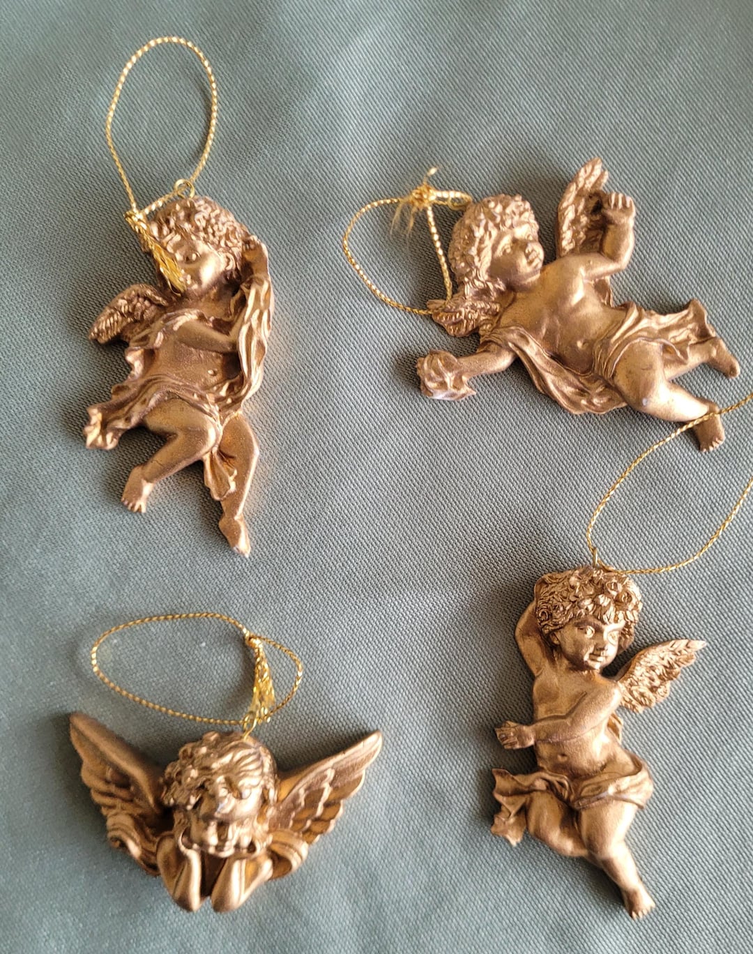 Vintage Angel Christmas Ornaments-golden Cherubs for Your Christmas ...