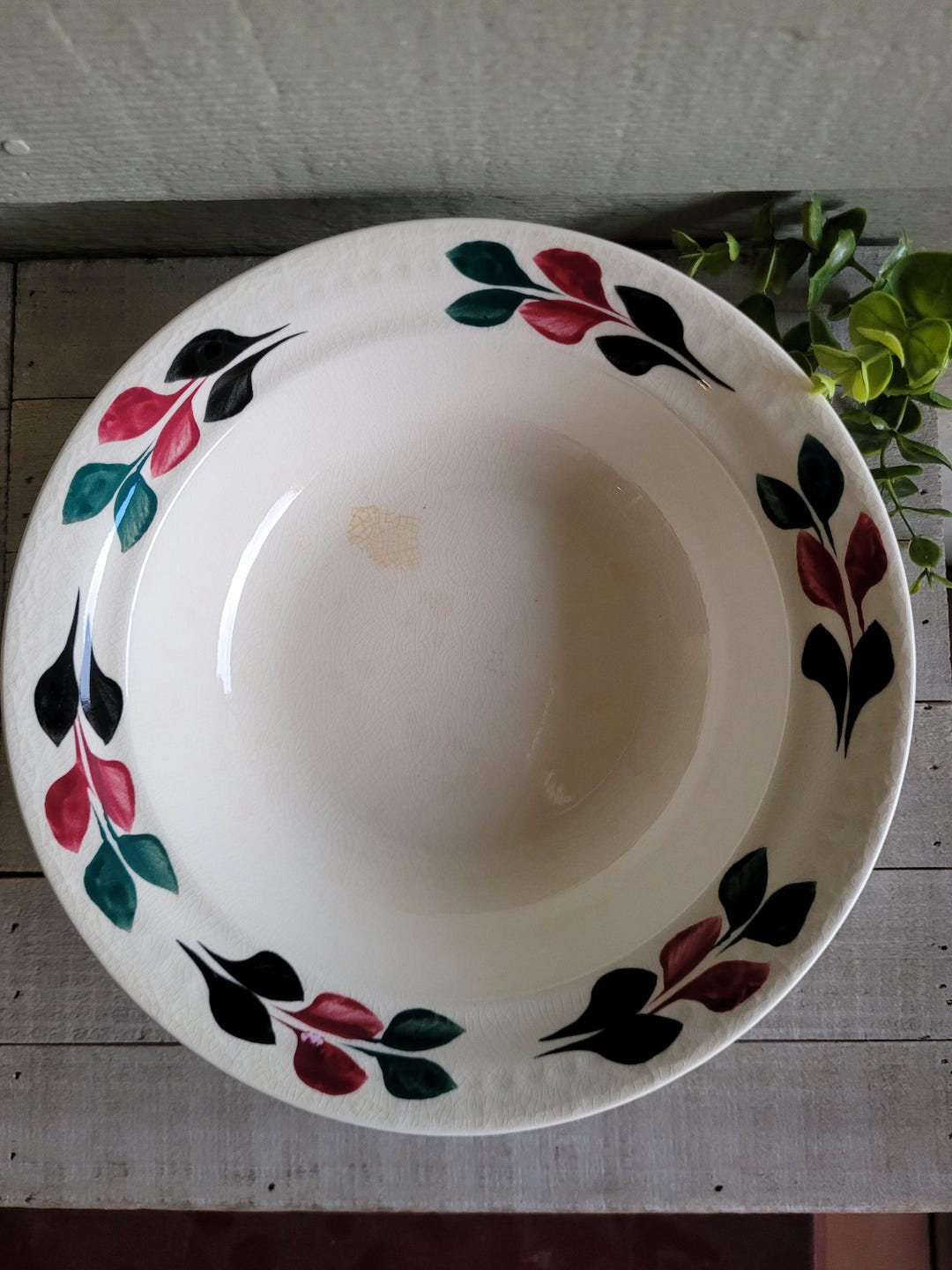 Vintage Blue Ridge Pottery Vegetable Bowl: Hand-painted Leaf Pattern - Etsy