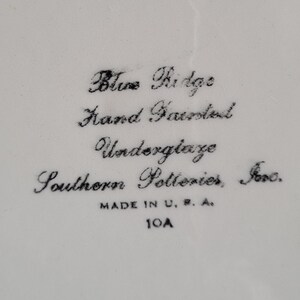 Vintage Blue Ridge Dinner Plate in the "ring O Roses" Pattern on the ...