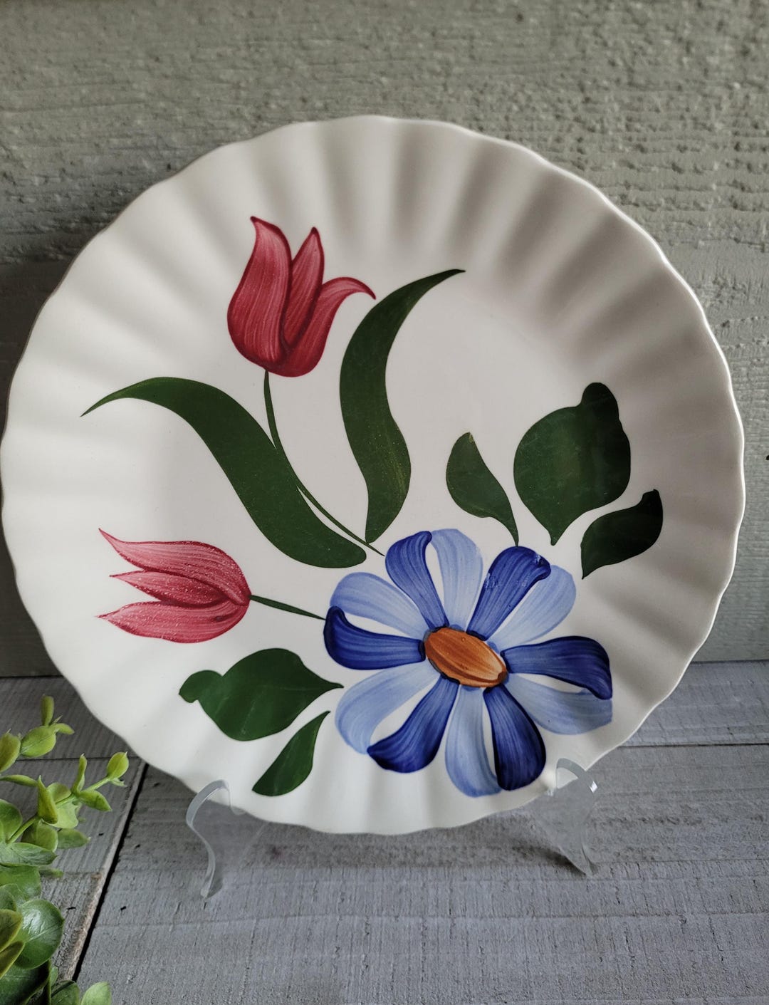Vintage Blue Ridge Pottery Rutledge Pattern Dinner Plate: Hand-painted ...