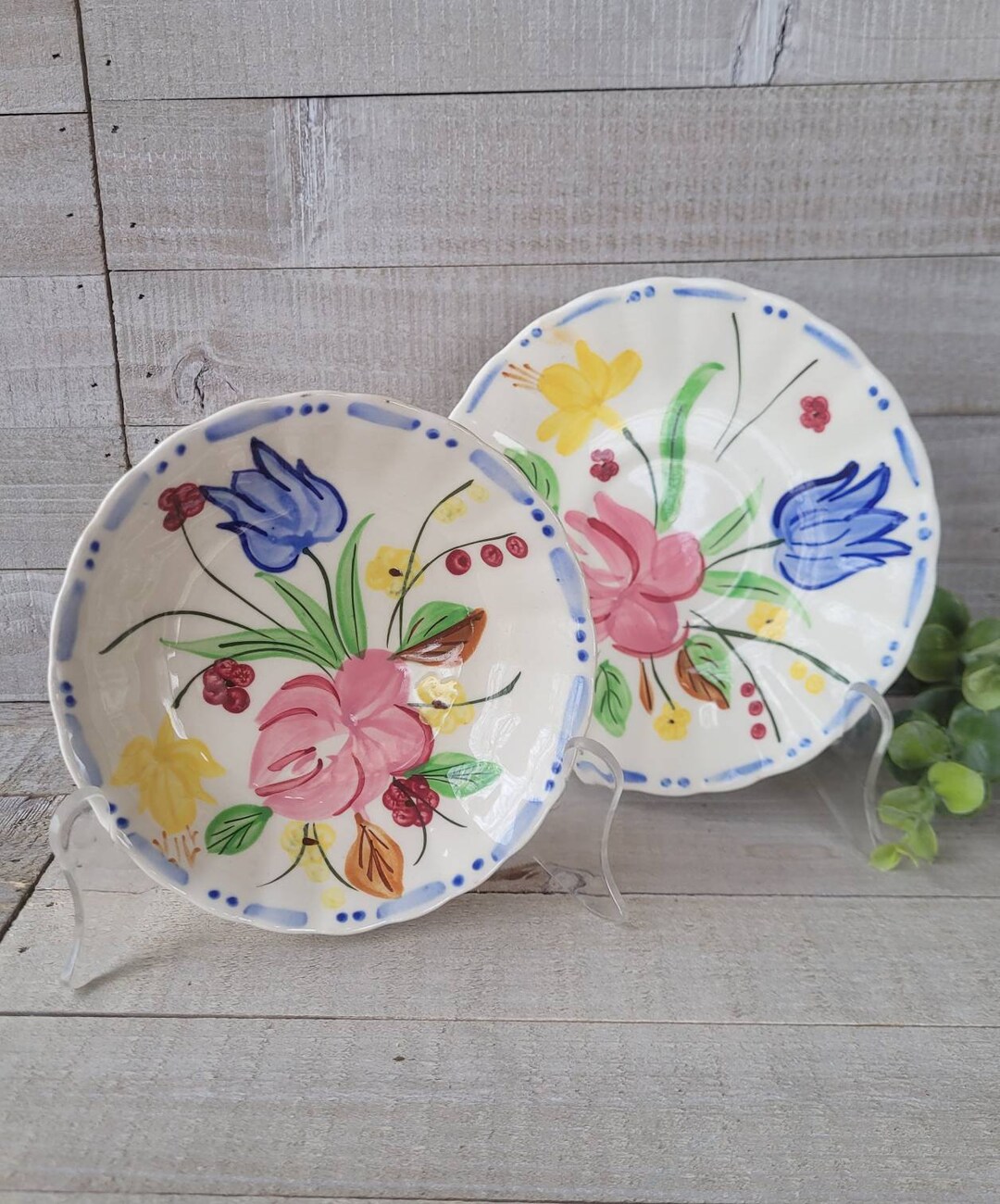 Vintage Blue Ridge Pottery Set of 2 Pieces: 1 Fruit Bowl and 1 Saucer ...