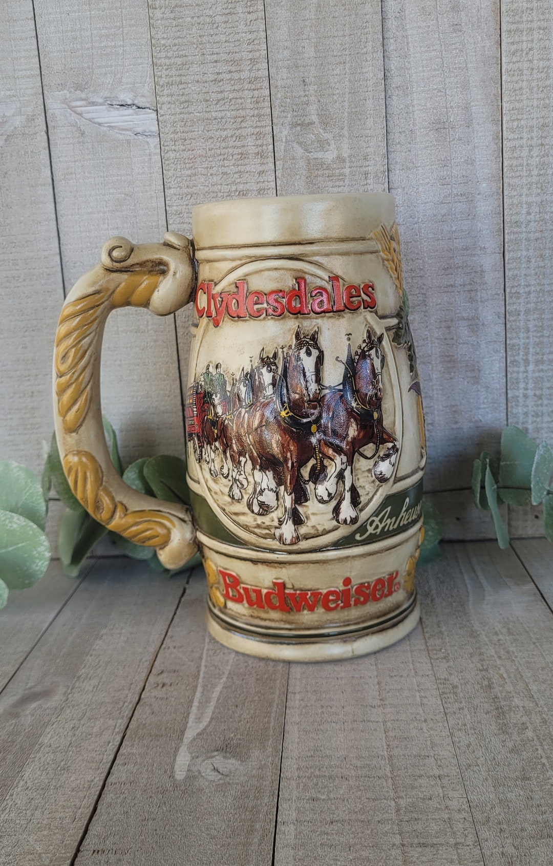 Vintage Ceramic Hand Painted Budweiser Clydesdale Beer Stein - Etsy