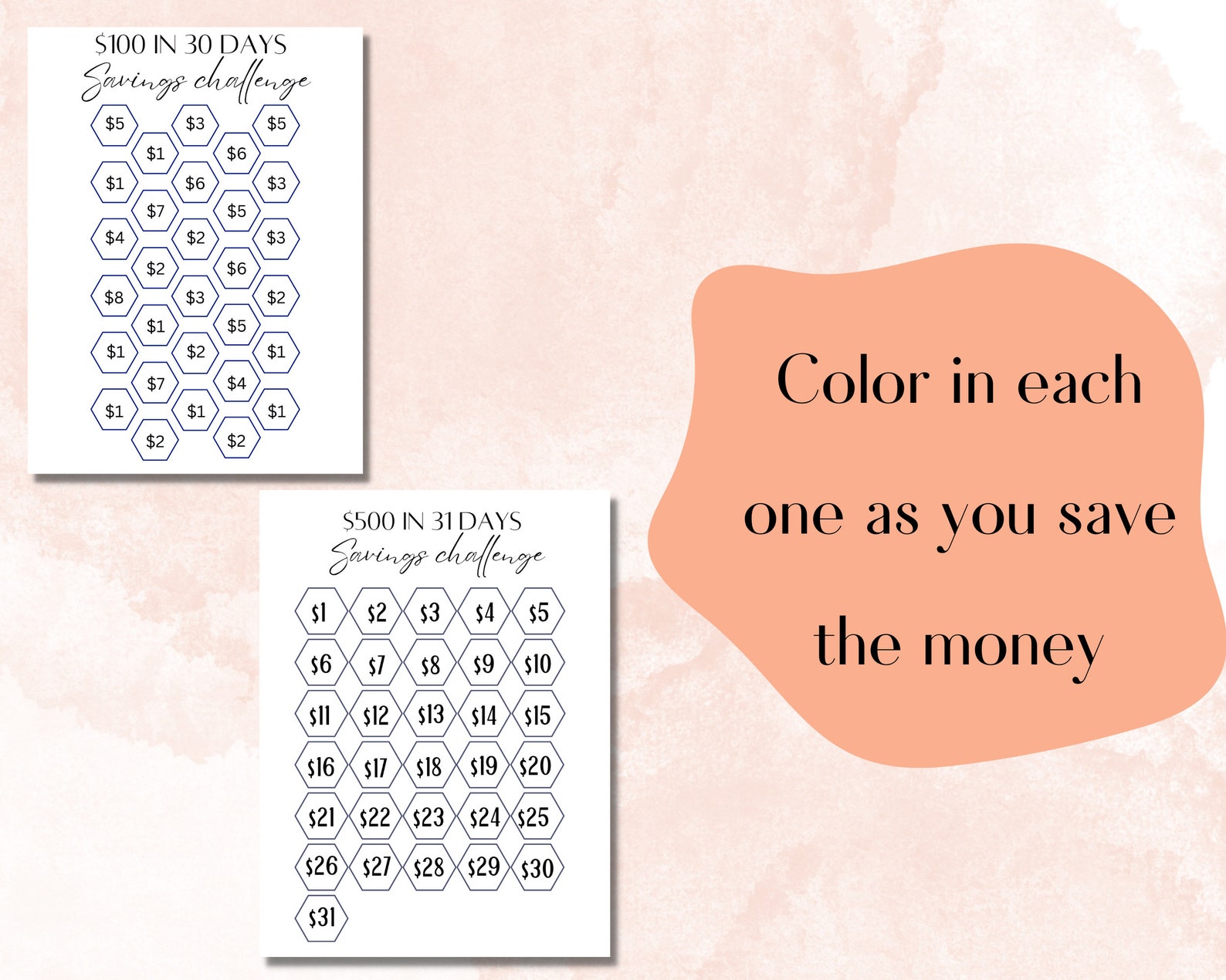 Printable Money Tracker, Money Savings Challenge - Etsy