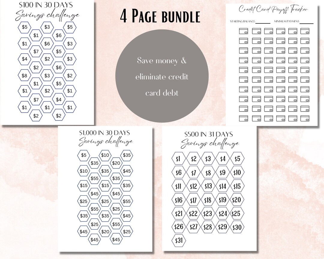 Printable Money Tracker, Money Savings Challenge - Etsy