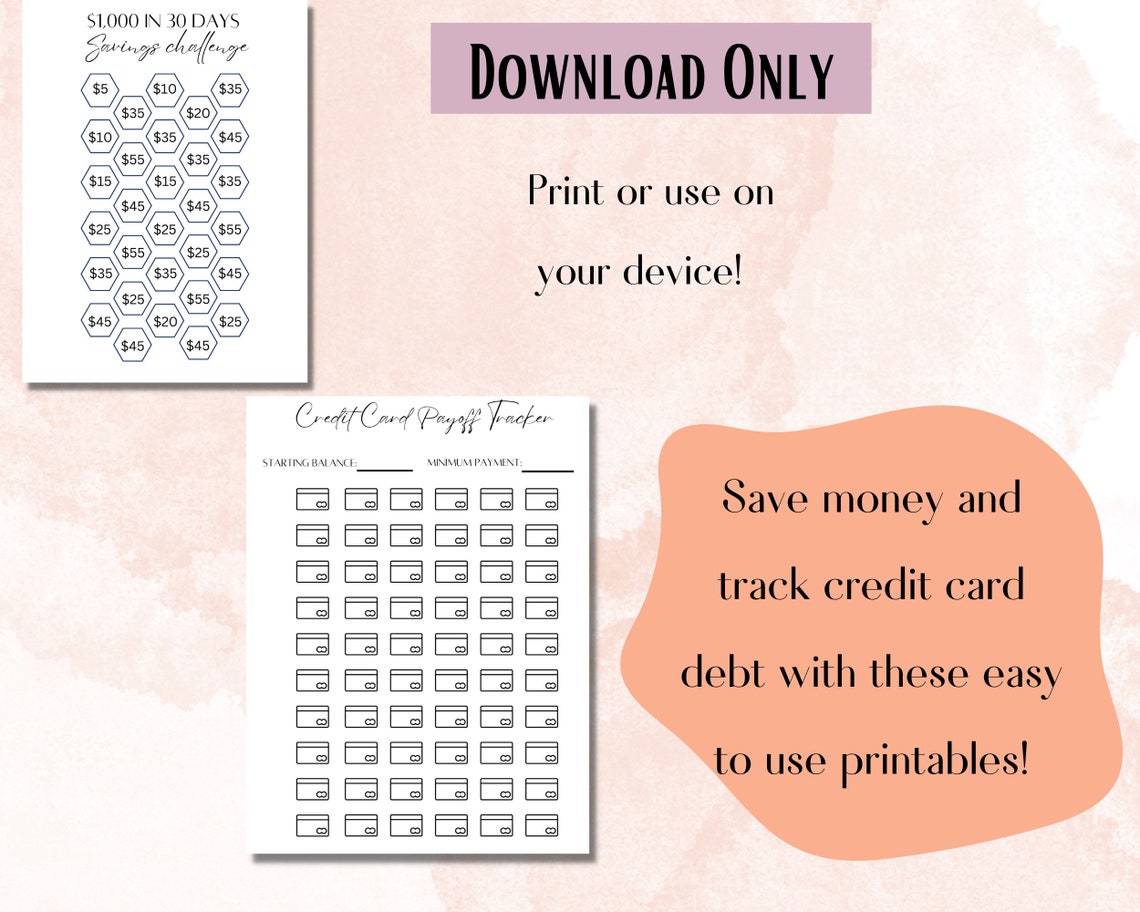 Printable Money Tracker, Money Savings Challenge - Etsy