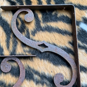 Set of 2 Large Vintage Ornamental Scroll Wrought Iron Metal Brackets Shelf Bracket Hardware - Etsy