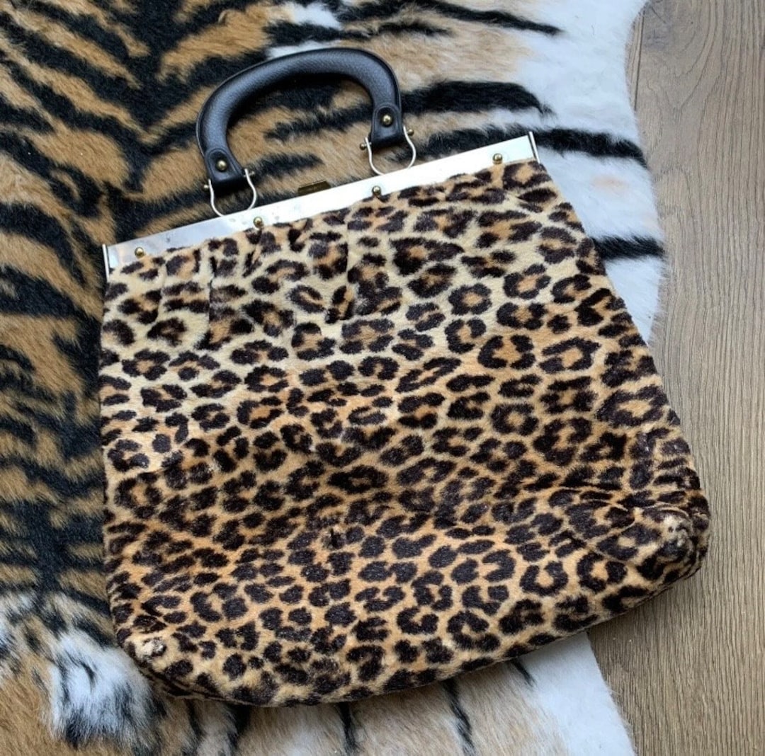 Vintage 1960’s RONAY Large Leopard Print Faux Fur / Faux Leather Top ...