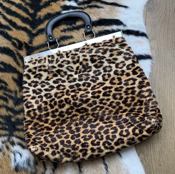 Vintage 1960’s RONAY Large Leopard Print Faux Fur / F… - Gem