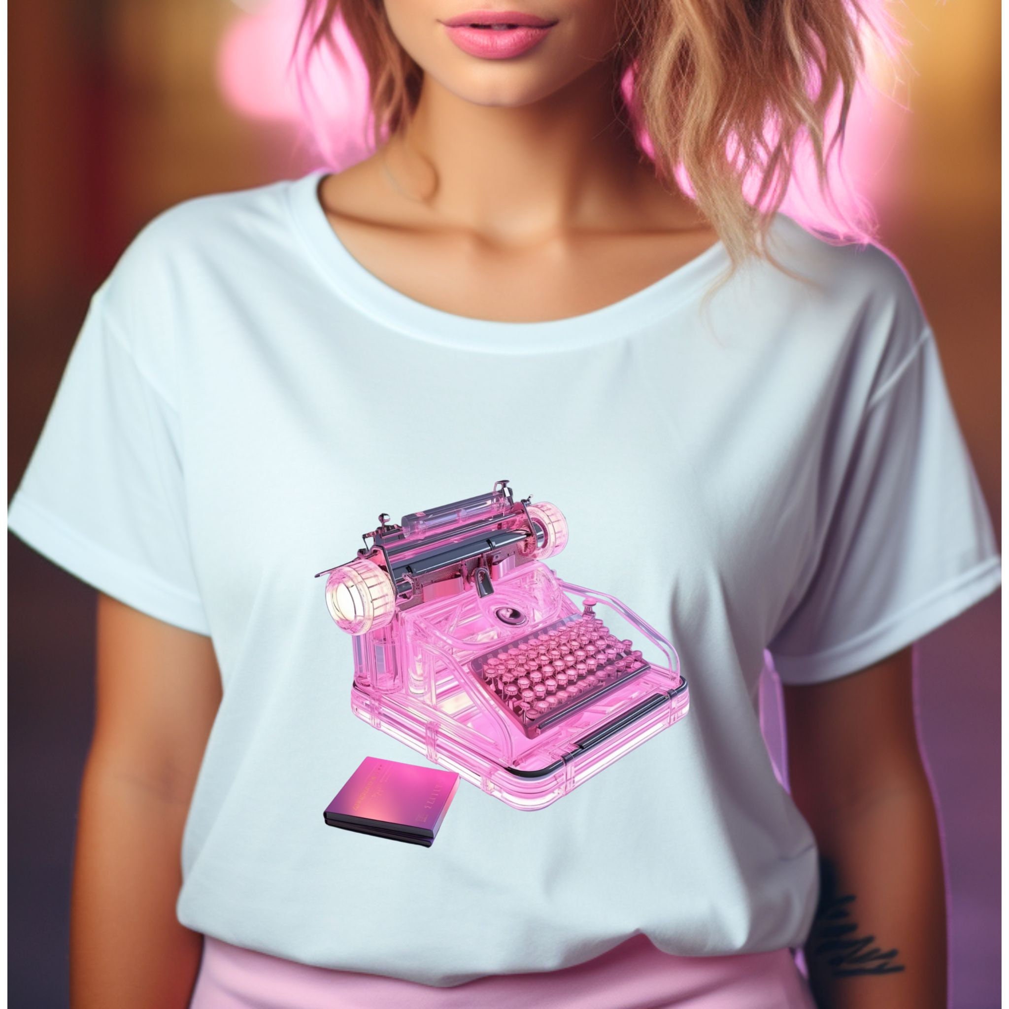 Pink Typewriter Barbie Clipart High Res Image Nostalgia - Etsy