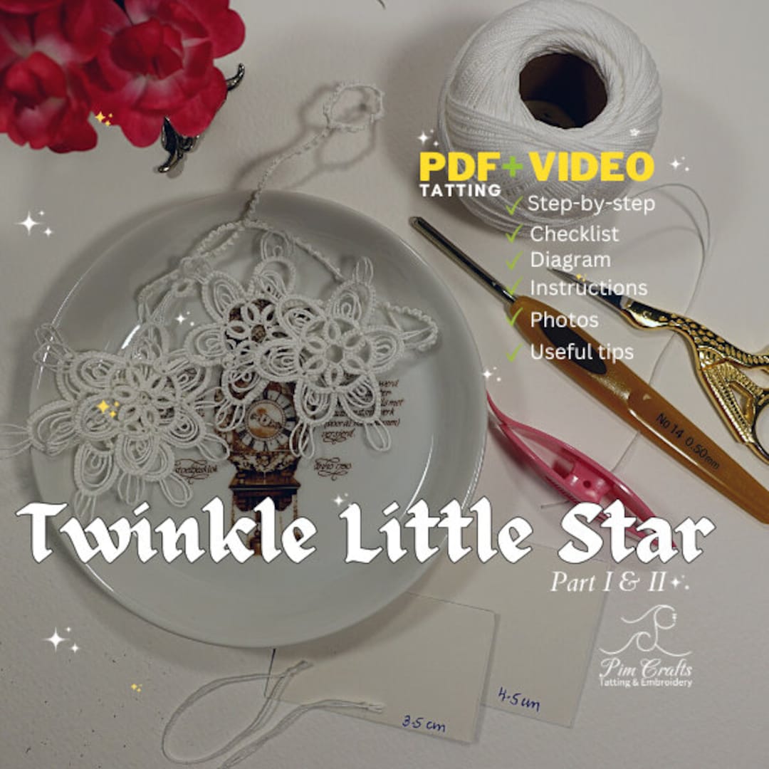 Twinkle Little Star DIY Tatting Pattern With One Shuttle Two Rounds for ...